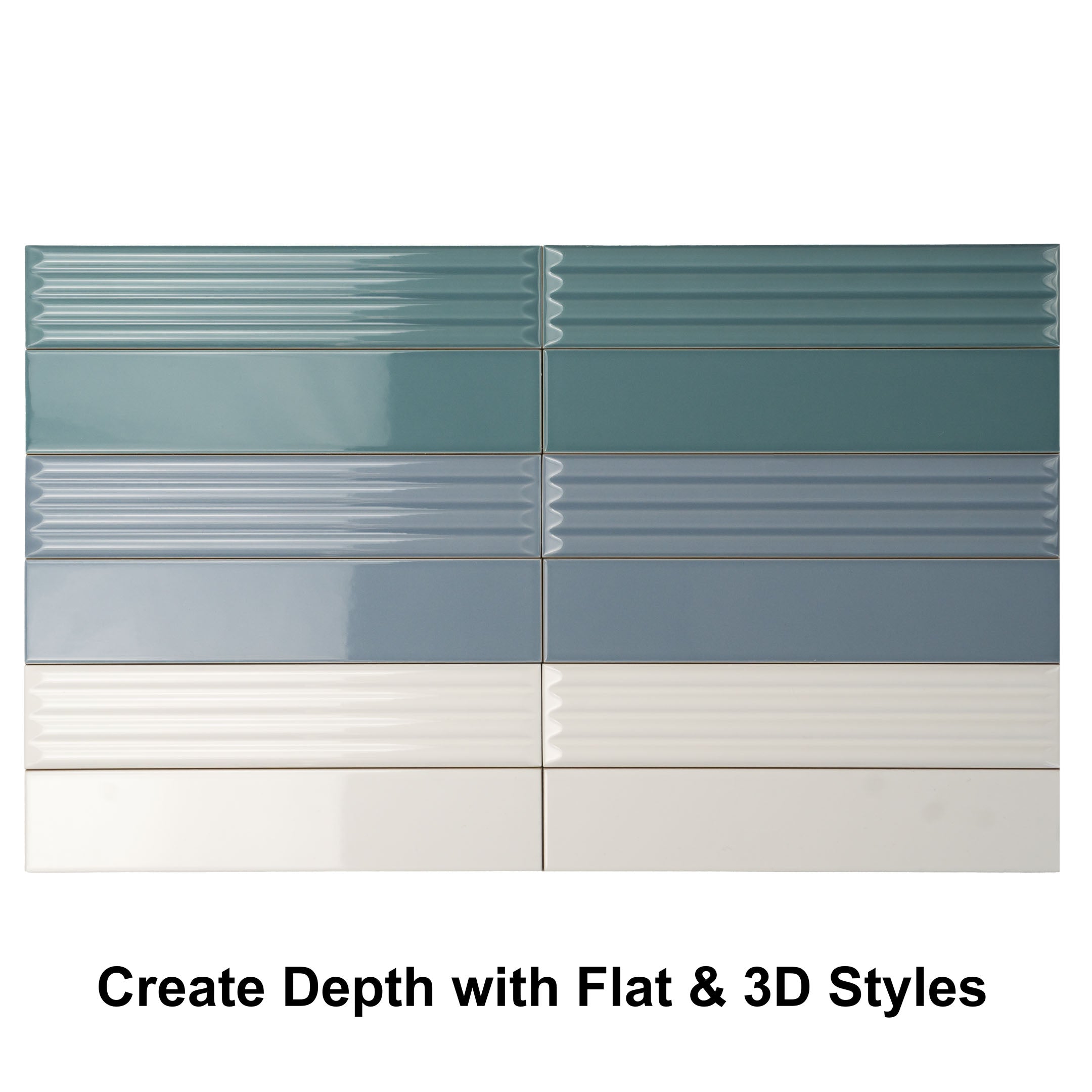 Up Cannettato 2" x 10" 3D Fluted Subway Wall Tile – Encore Surfaces