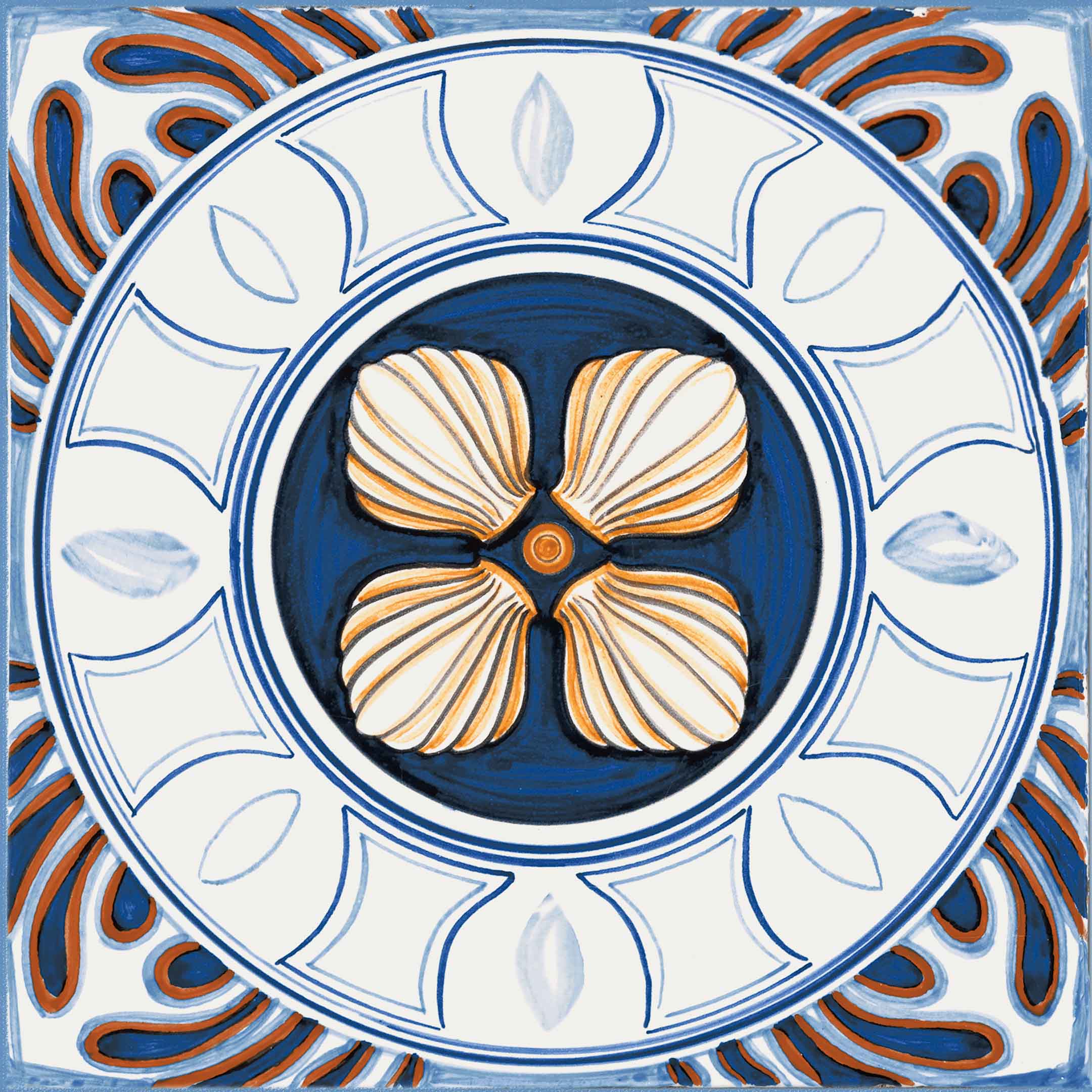 Vita Sole Mix 8" x 8" Spanish Encaustic Look Polished Porcelain Tile ...